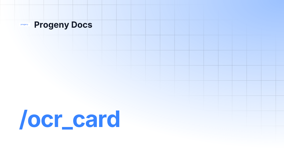 /ocr_card | Progeny Docs